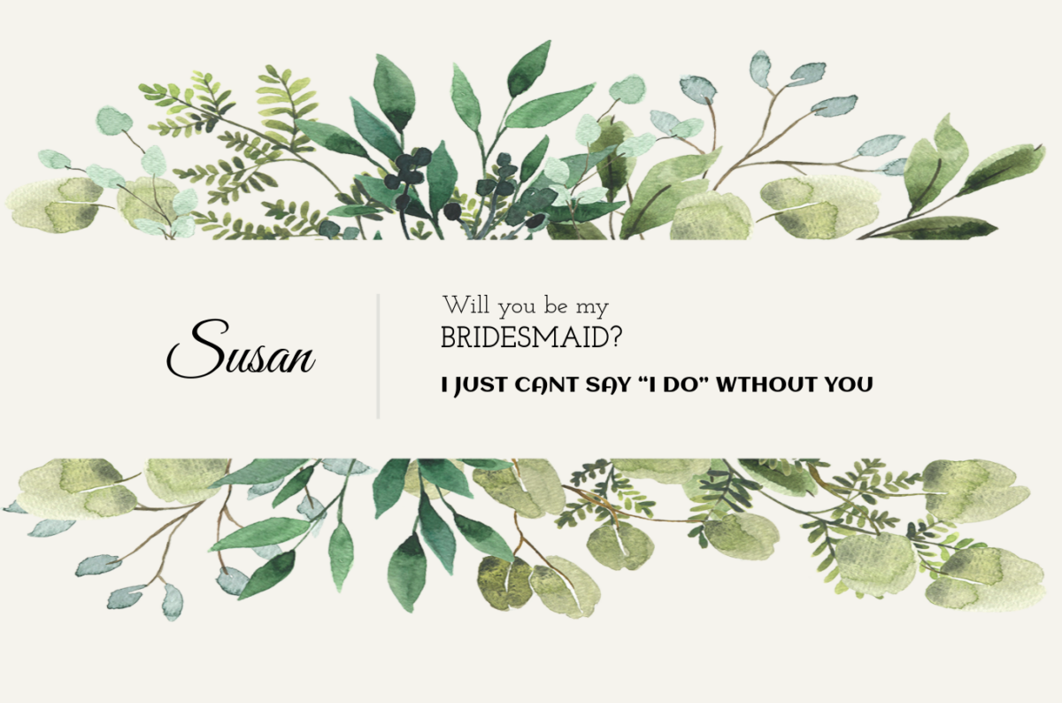 Bridesmaid invitation Card Green Flower Decoration